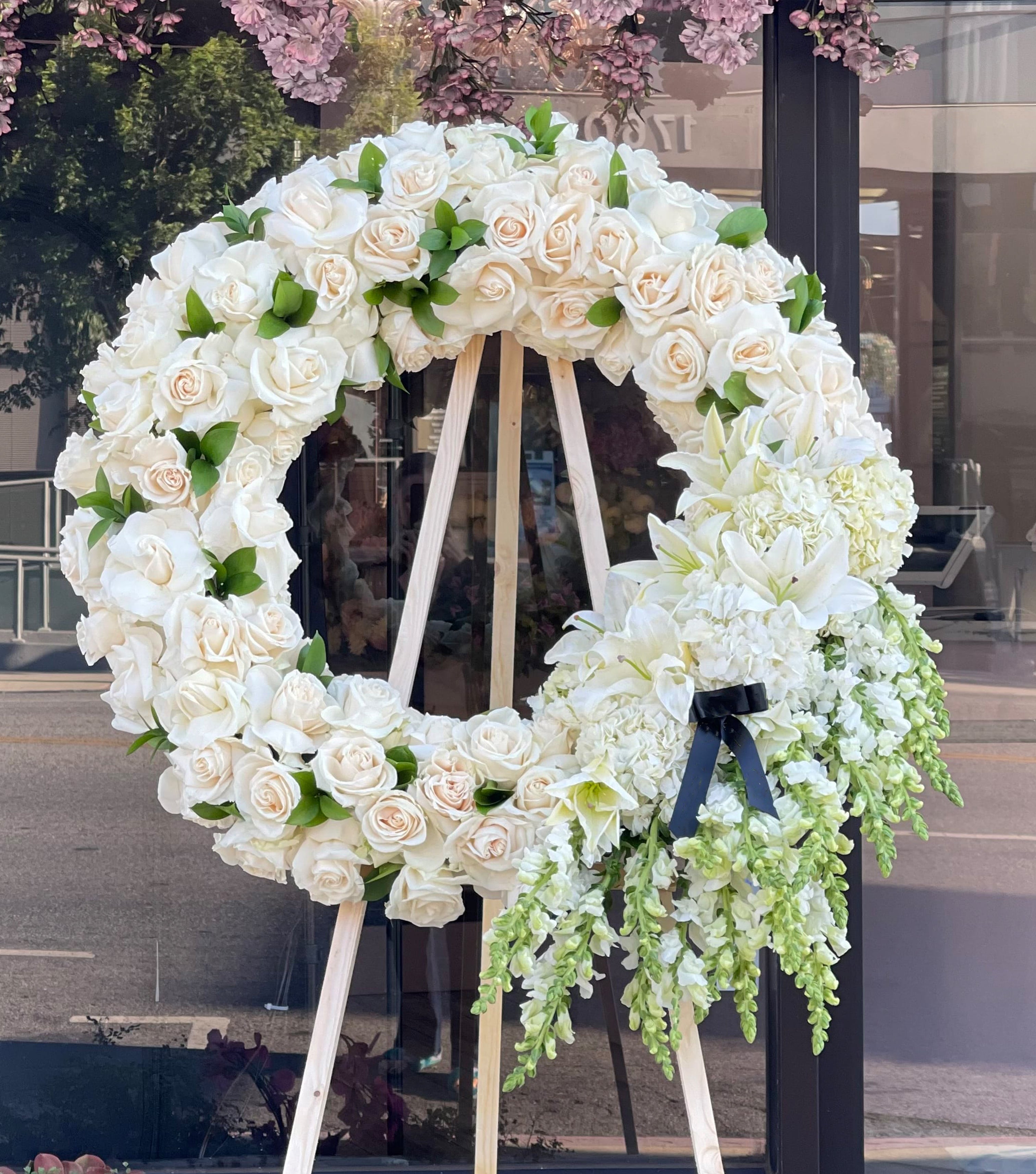 White Rose Sympathy Wreath - Funeral Flowers - Luxury London Flower ...